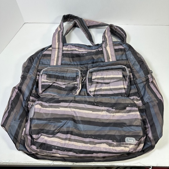 lug | Bags | Lug Puddle Jumper Lightweight Tote Bag Shoulder Bag Packable Carry All Gray Stri ...